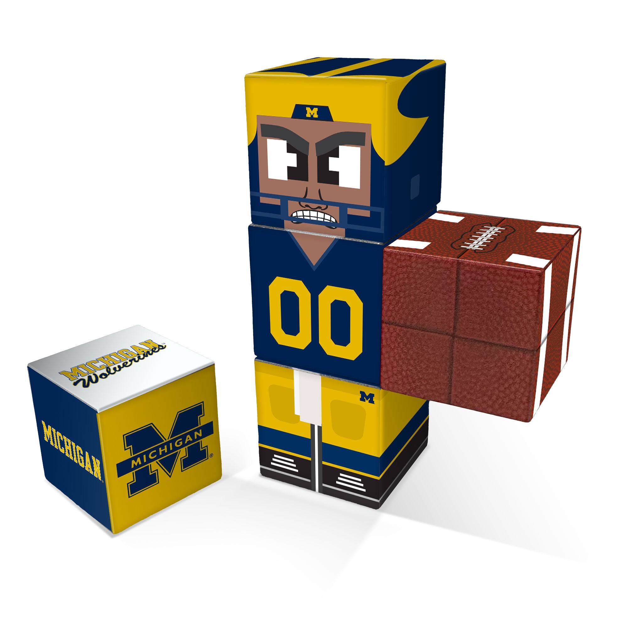 Michigan Wolverines Magnetic Qubees Fidget Building Cubes Home Jersey ...