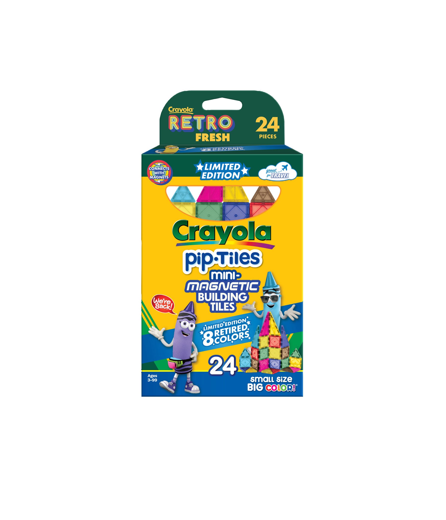 Crayola Retro Pip Magnetic Tiles 24Pc – CreateOn