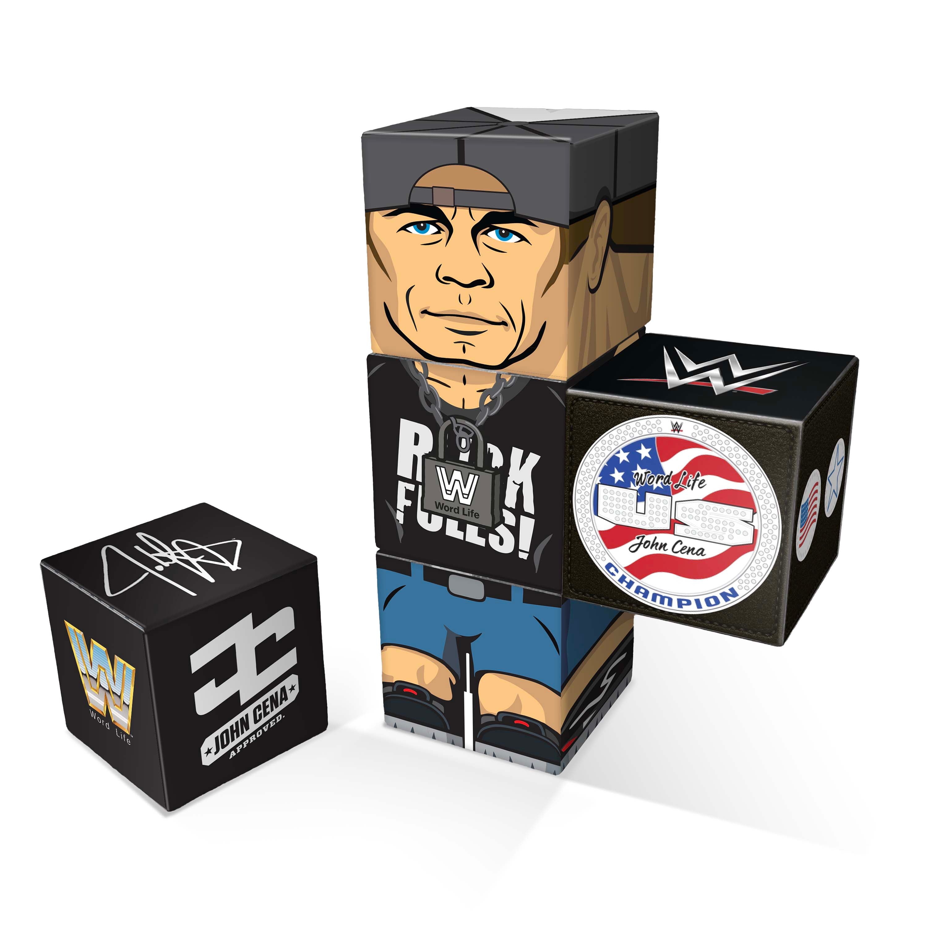 WWE John Cena Magnetic Qubees Fidget Building Cubes - Word Life – CreateOn