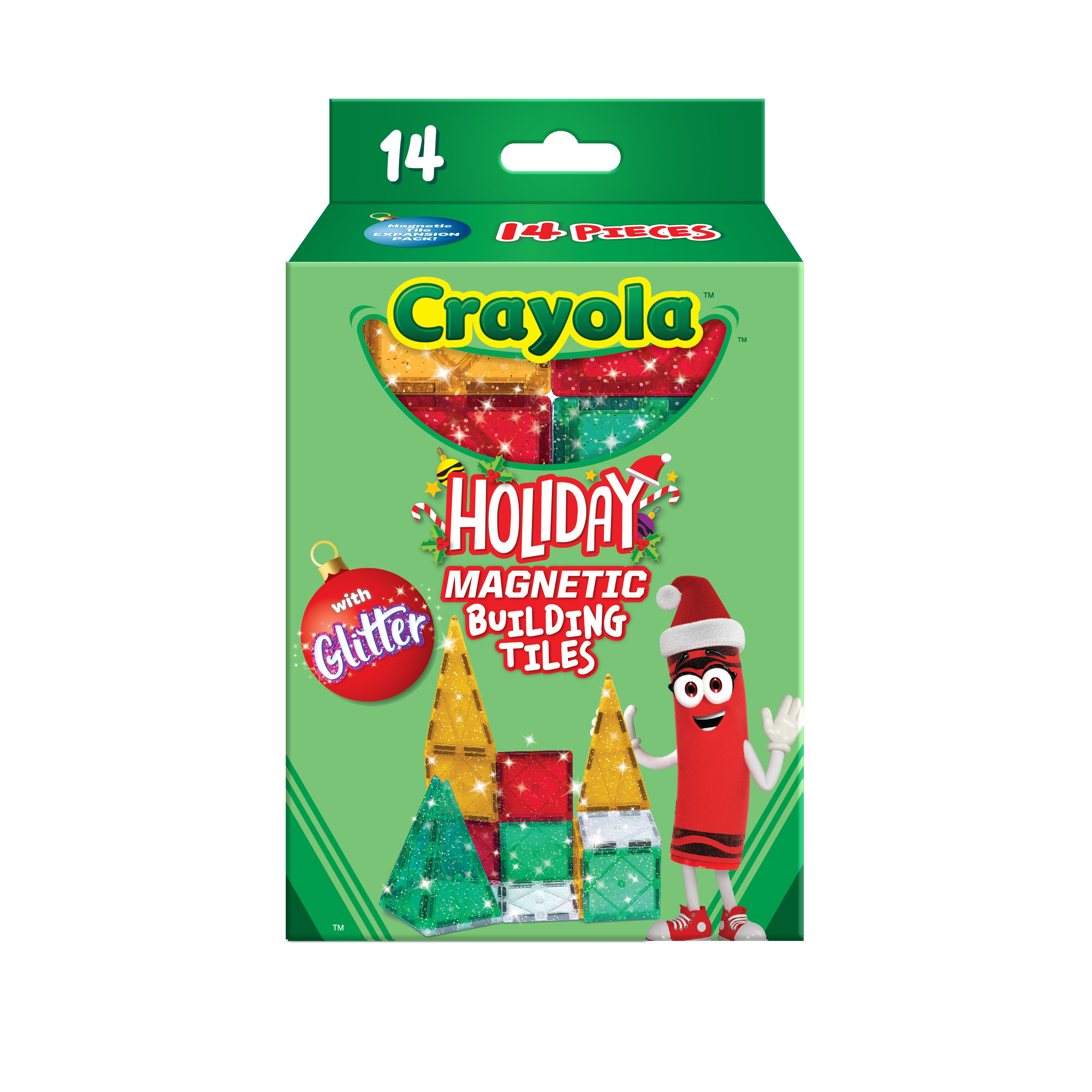 Crayola® 14 Piece Holiday Magnetic Tile Building Set | CreateOn